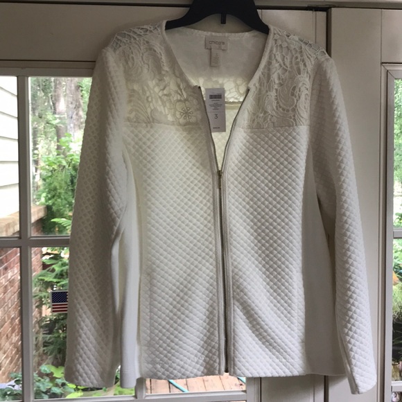 Chico's | Jackets & Coats | Chicos Womens Nwt Quilted Pieced Lace ...